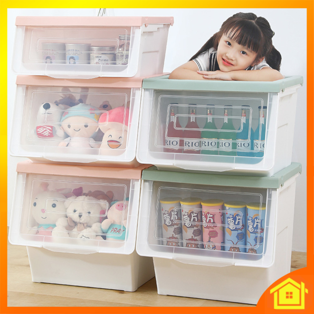 [OneHome] Stackable Storage Rack Box Plastic Organizer Container Wheel ...