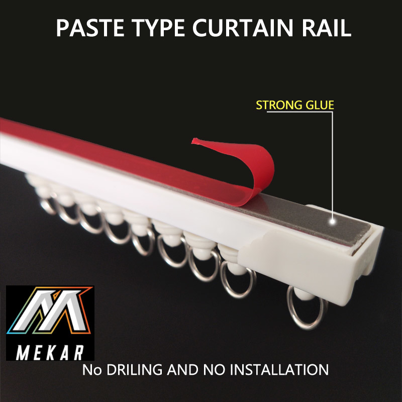 3M Taped Self Adhesive Curtain Rail Track Strong Adhesive Door Curtain ...