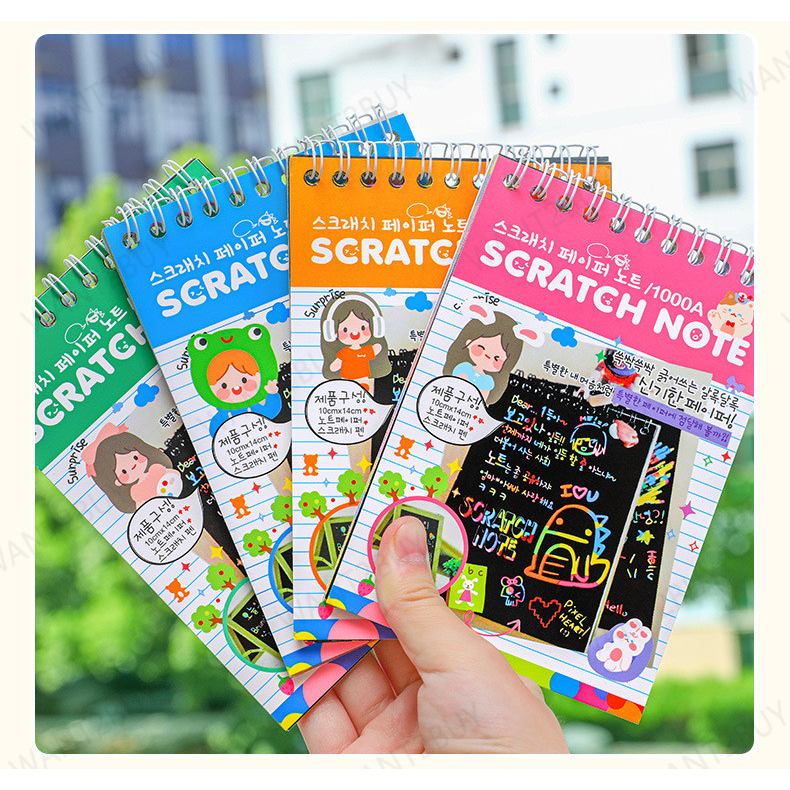 🇲🇾 10 Sheet Colorful Dazzle Scratch Note Sketchbook Paper Graffiti DIY ...