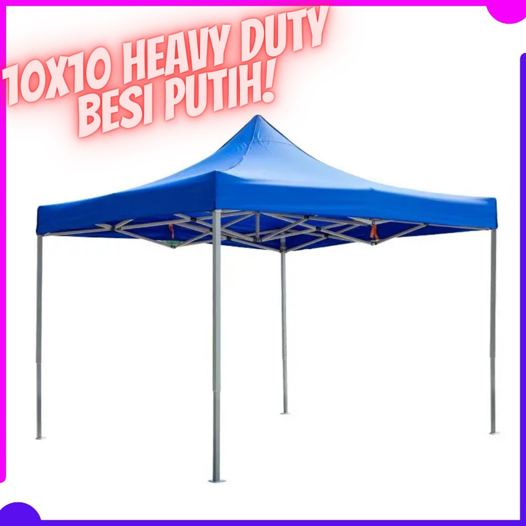 10x10 FT 3x3m Tahan Lasak Khemah Kanopi Lipat Bazar Payung Segi Empat ...