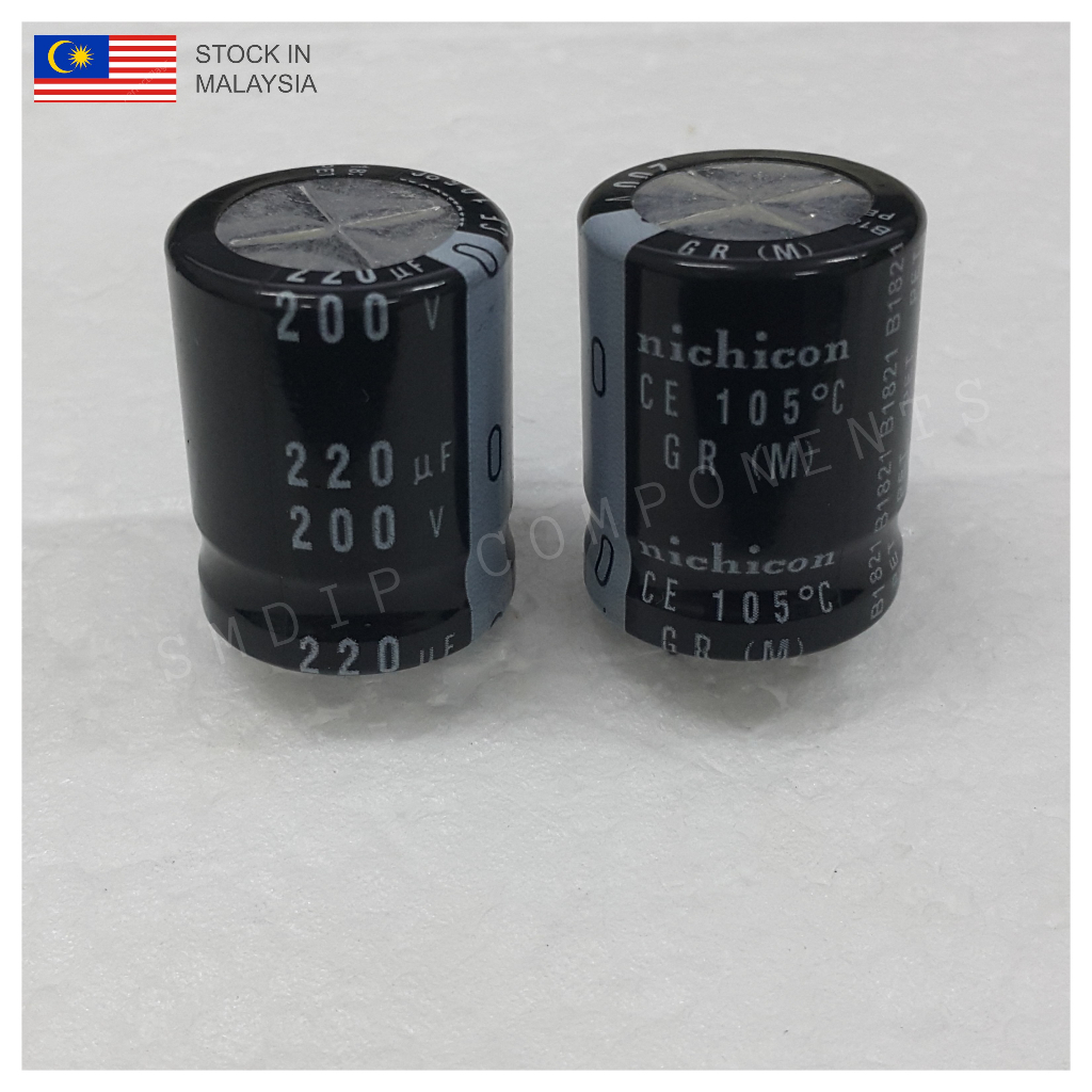 Japanese-Grade 220uF 200V 105°C, Radial Capacitor, 20mm x 25mm | Shopee ...