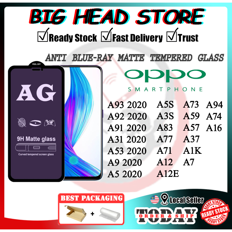 OPPO A60/A59/A79/A18/A38/A58/A98/A78/A17/A57/A77S/A95/A31/A53/A92/A93/A5S Anti Blue Ray Matte ...