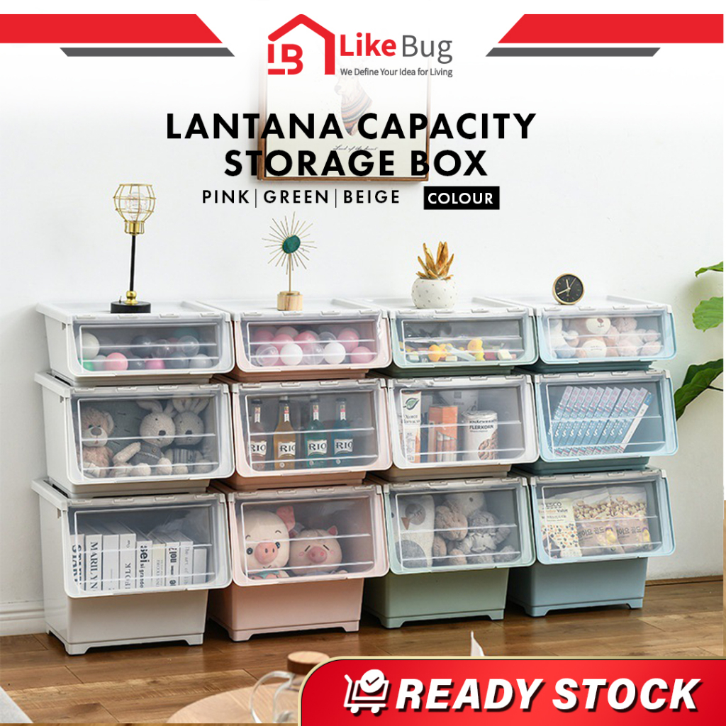 ⚡️LIKE BUG⚡️LANTANA 34L/38L/56L Multipurpose Stackable Storage Box Movable Container Storage ...
