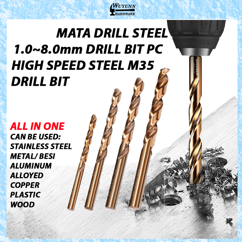 Wuyunn.Drill Bit. HSS-Co Drill Bit Set. Mata Drill Besi. Drill Bit ...
