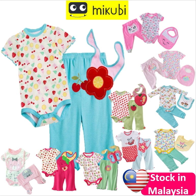 Clearance Stock Baby romper 3pcs set Rompers baby New Born Baju Baby ...