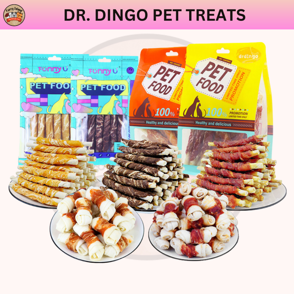 Dr. Dingo Dog Treats 400g/100g Dog Rawhide Roll Healthy Dog Snack Dog ...
