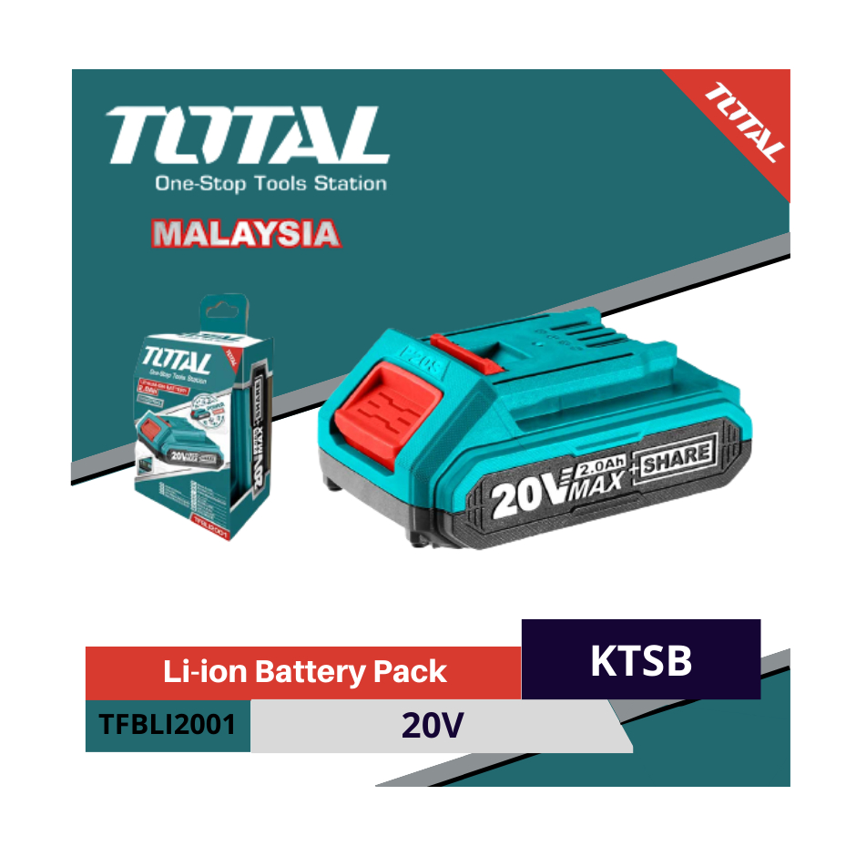 TOTAL P20s Li-ion Battery Pack (2.0Ah, P20S / 20V) - TFBLI2001 | Shopee ...