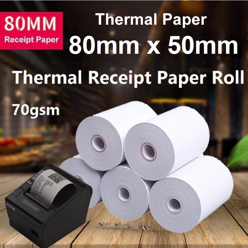 Coreless Thermal Receipt Paper 80mm x 50mm Thermal Receipt Roll/Thermal ...