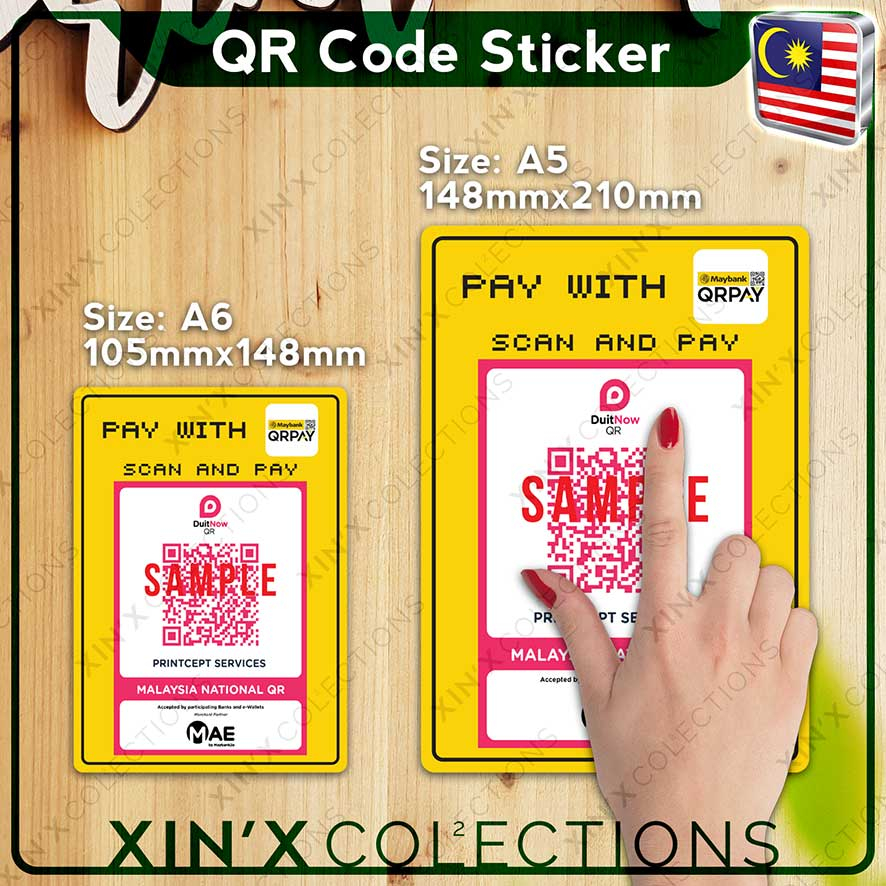 E WALLET QR CODE DUITNOW TOUCH N GO BOOST MAE FAVE GRAB PAY STICKER ...