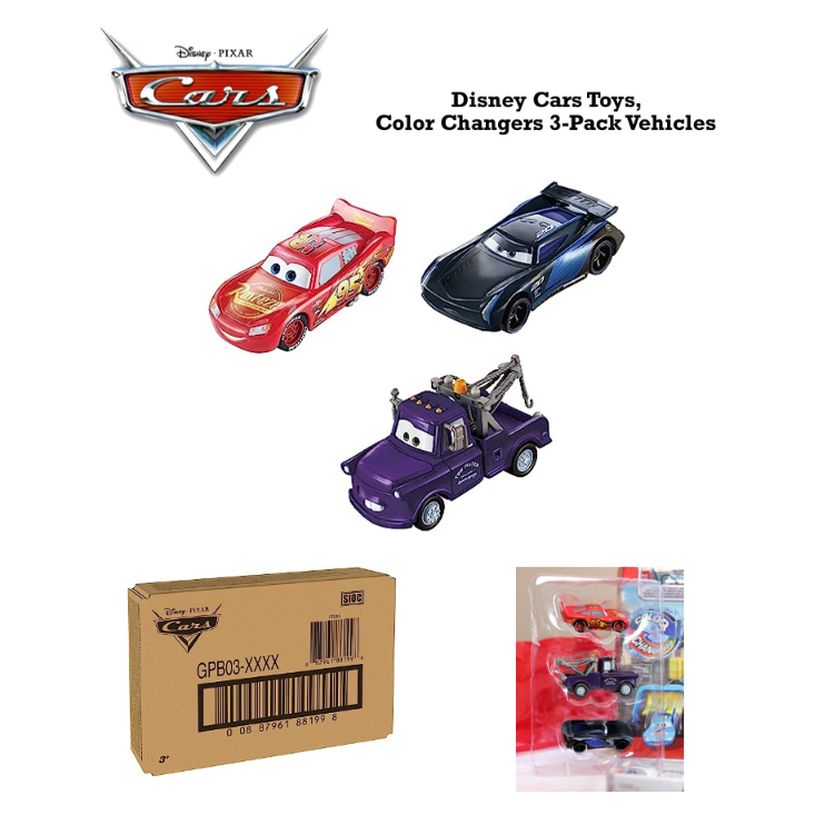 Disney And Pixar Cars Toys, Color Changers 3-Pack Vehicles ...