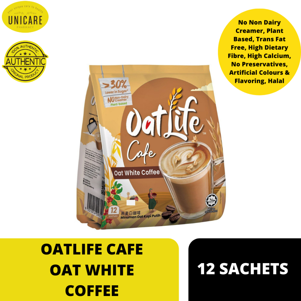OATLIFE CAFE OAT WHITE COFFEE 12 SACHETS. No Non Dairy Creamer, Plant ...