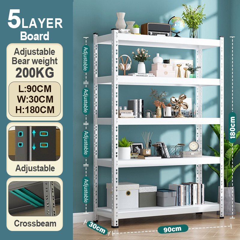 LX Adjustable 3/4/5/6 Tier Metal Boltless Rack Home kitchen Store ...