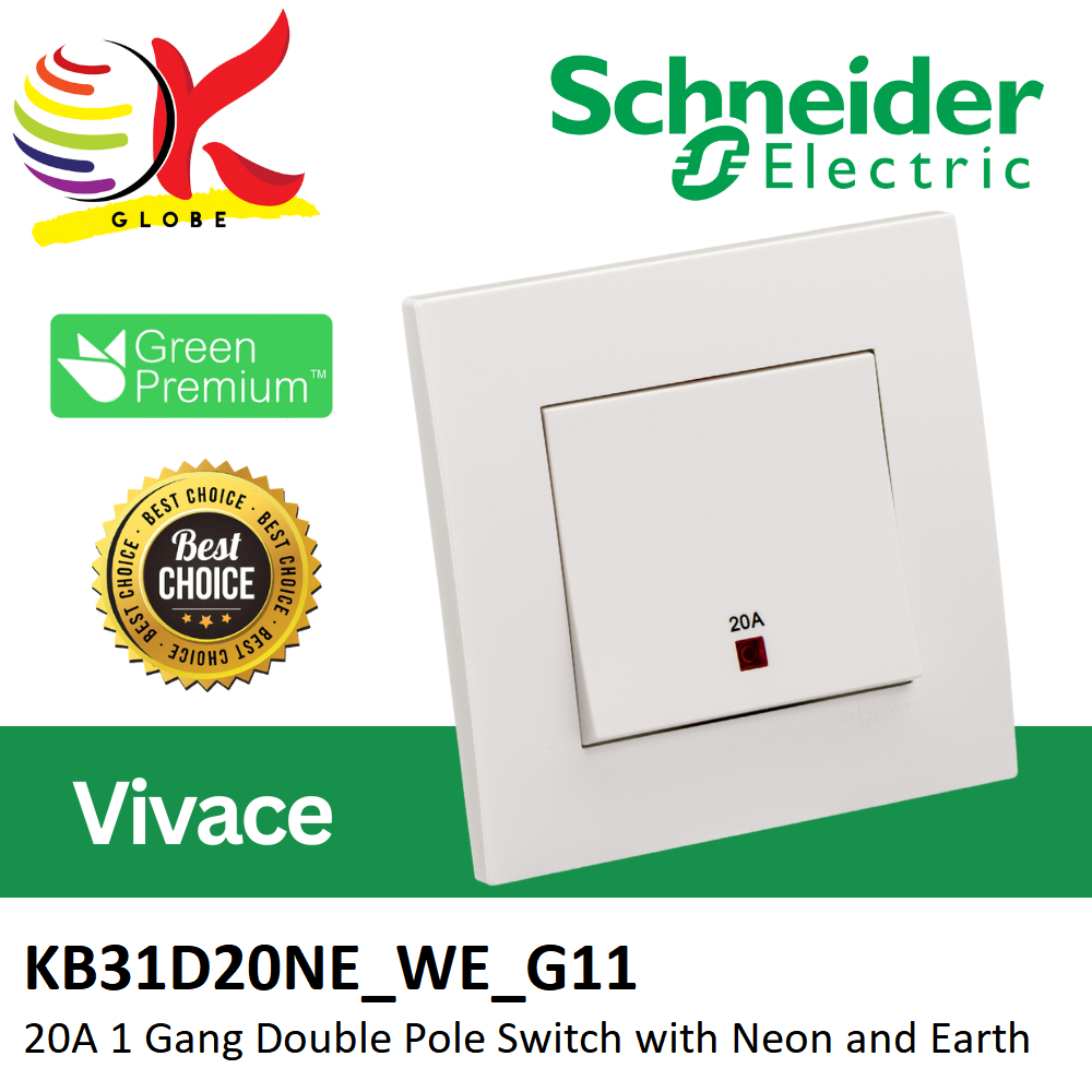 SCHNEIDER ELECTRIC VIVACE SERIES 1 GANG 1 WAY / 1 GANG 2 WAY 20A, 250V ...