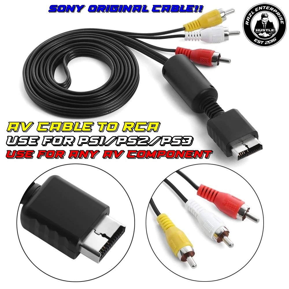 PS3/PS2/PS1 AV CABLE ORIGINAL SONY HIGH QUALITY [READY STOCK ...