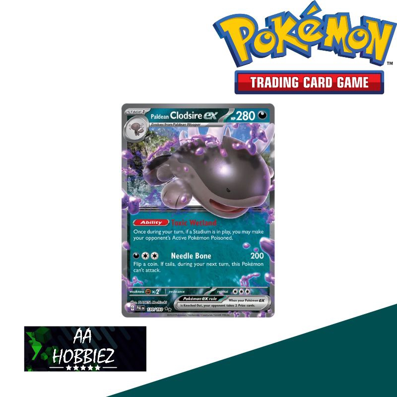 Pokemon TCG Paldean Clodsire EX 130/193 Scarlet & Violet Paldea Evolved ...