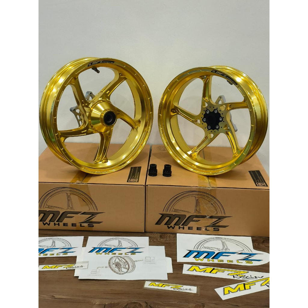 Original MFZ RACING XMAX Forged Sport Rim Aluminium Wheels GOLD COLOUR ...