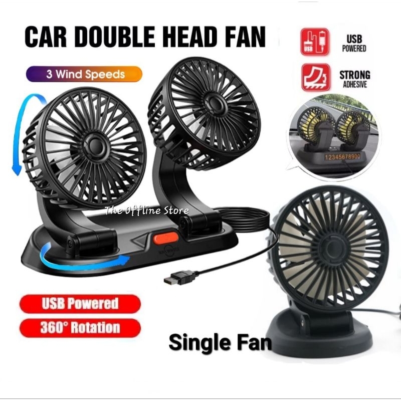 Portable Multiple Angles Usb Car Mini Fan Dual Head Car Fan Table Small ...