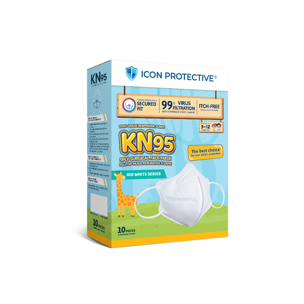 Icon Protective KN95 Kid Series - White (10pcs) | Shopee Malaysia