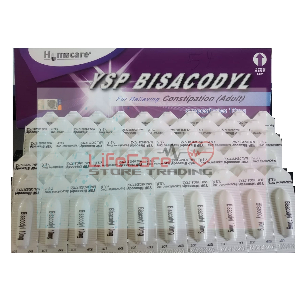YSP Bisacodyl suppository 10mg (10pc) [CLEAR Stock] | Shopee Malaysia