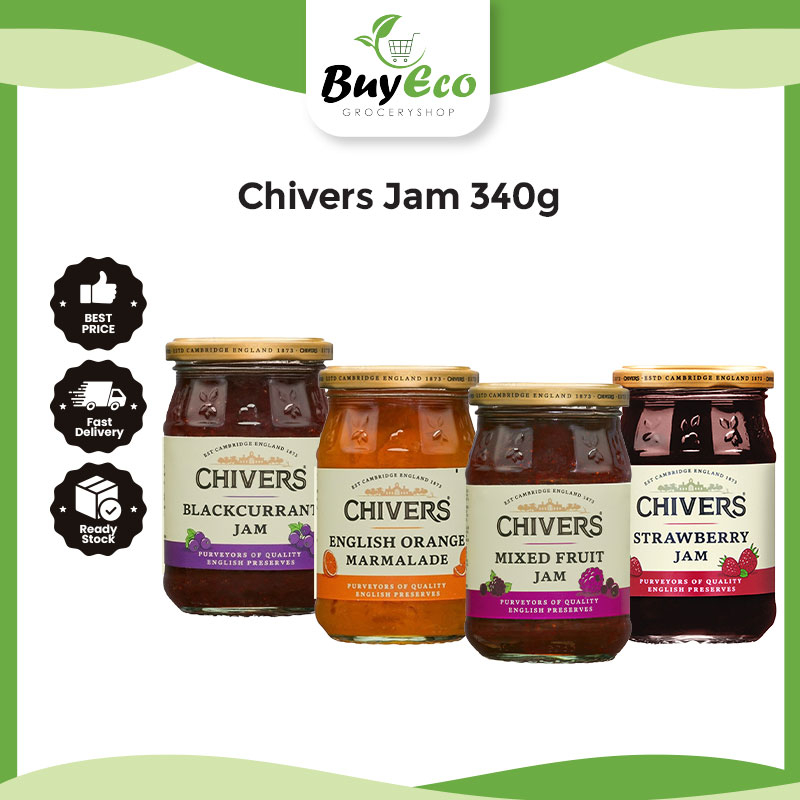 Chivers Jam 340g - Strawberry / Blackcurrant / Mixed Fruit / Orange ...