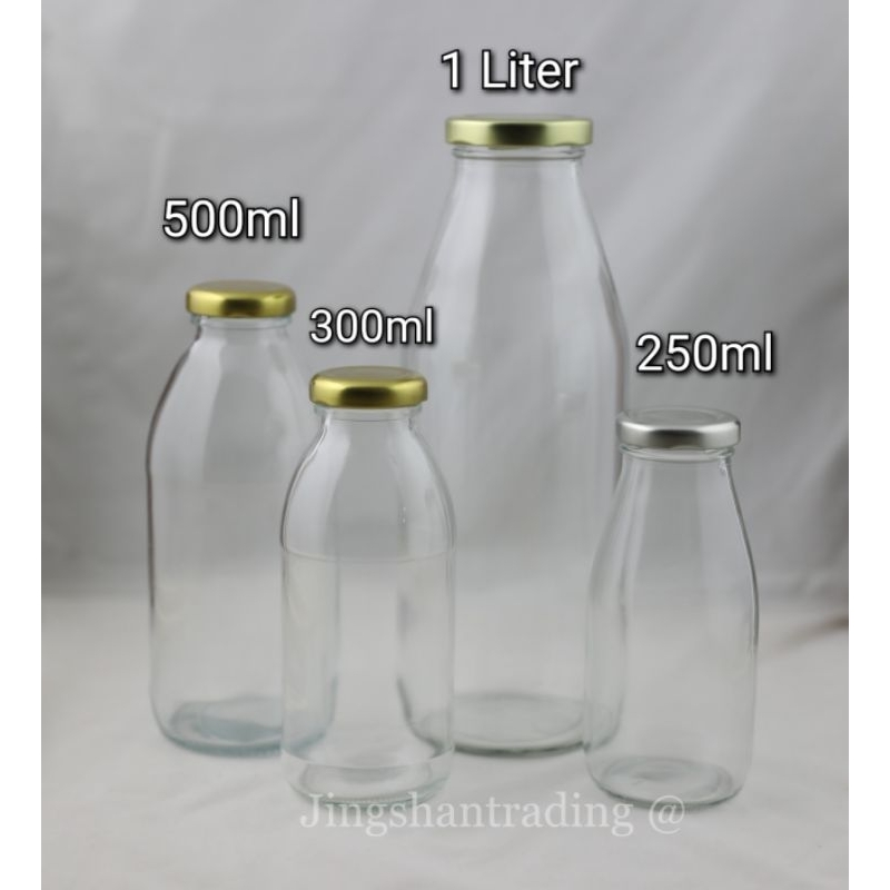 [Susu] 250ml | 300ml | 500ml | 1L Glass bottle /milk bottle/yogurt ...