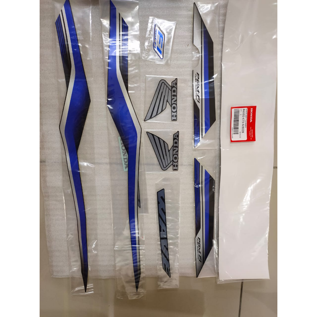HONDA WAVE125I V2 STICKER SET WITH LOGO ORIGINAL HONDA GOLD BLUE RED ...