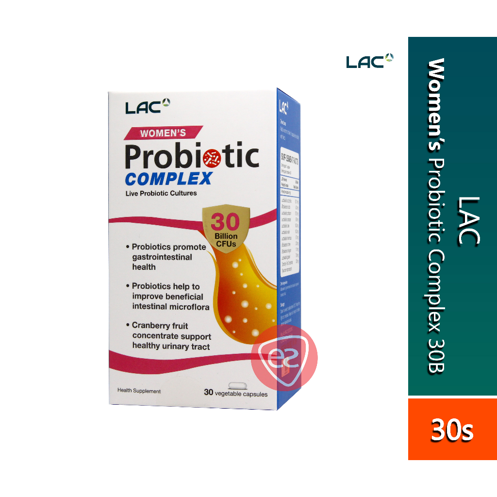 LAC Women's Probiotic Complex 30 Billion CFUs Vegetable Capsule 30s (Was Known As GNC Probiotic ...