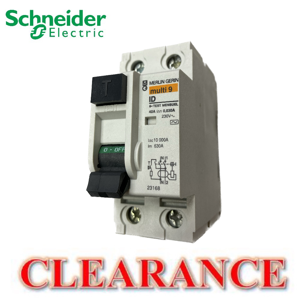 MERLIN GERIN 23168 EARTH-LEAKAGE CIRCUIT BREAKERS /(RCCB), 40A, 2P ...