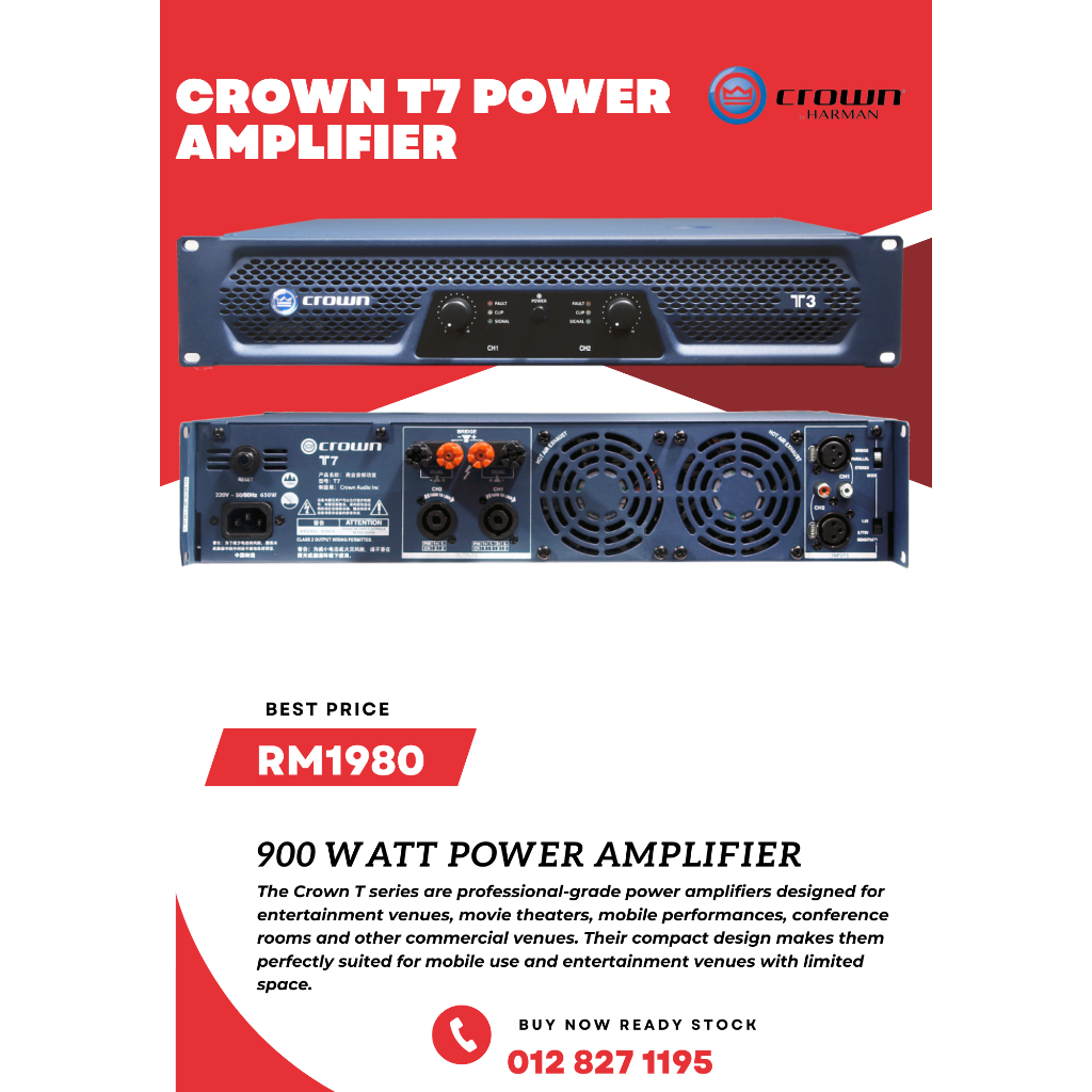 CROWN T7 Power Amplifier kota kinabalu sabah | Shopee Malaysia