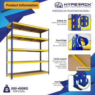 5 levels B&Y Boltless Rack Shelf Rack Storage 180-240cm(H)X30-60cm(D ...