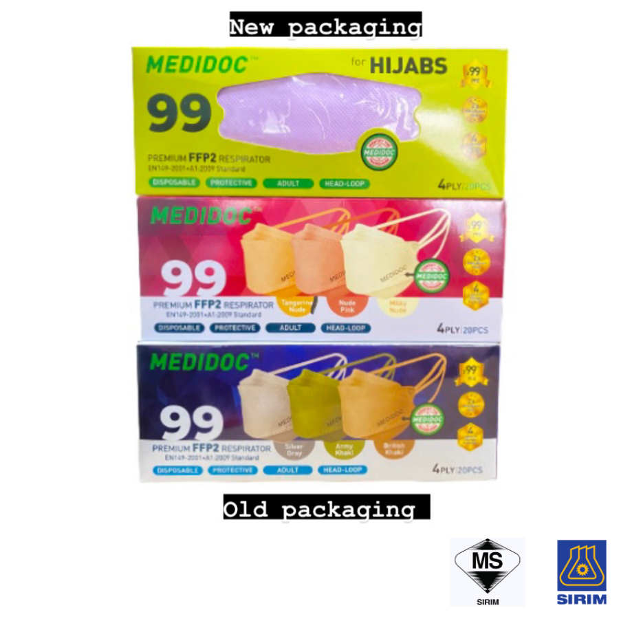 (SIRIM REG) MEDIDOC Adult HEADLOOP KF94 FACE MASK 4 LAYERS KOREAN MASK ...