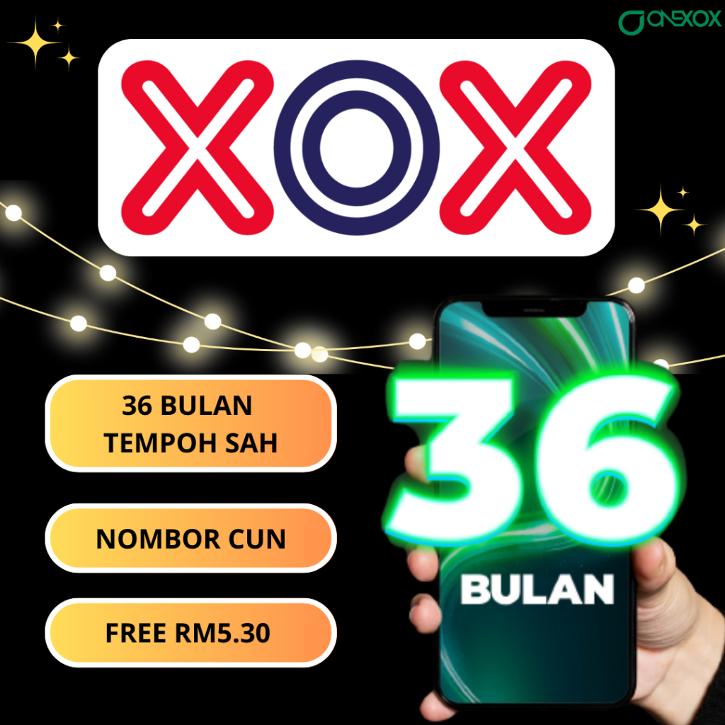 ONEXOX 5G XOX PREPAID SIM CARD - 36 Months Longest Validity / 3 Tahun Tempoh Sah / Unlimited ...