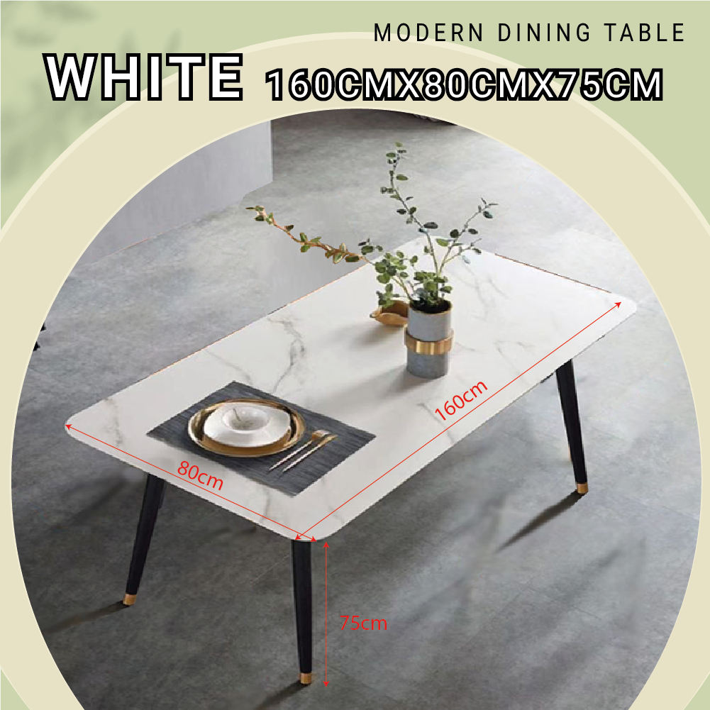 Meja makan Dining table chair set marble design Kerusi makan modern ...