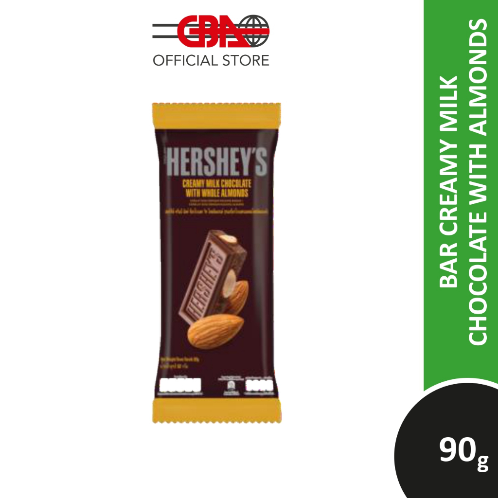 Hershey's Bar Creamy Milk Chocolate with Whole Almonds 90g | Shopee ...