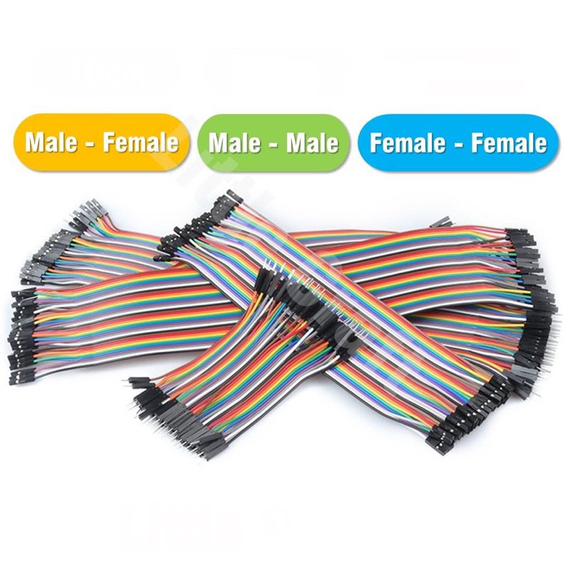 Male-Female/F-F/M-M/40pin Dupont Jumper Wire Breadboard Rainbow 40p ...