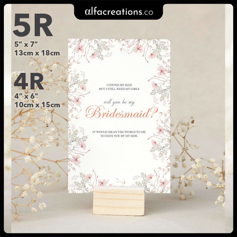 4R 5R Bridesmaid Card Groomsman Card "NO PRINT NAME" with Envelope ...