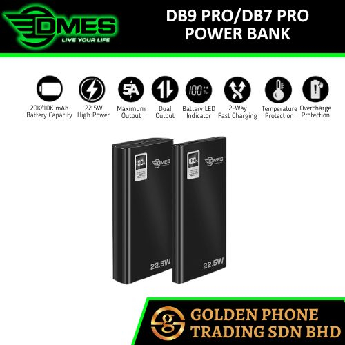 DMES DB7 Pro/DB9 Pro 22.5W PD QC3.0 Fast Charging Power Bank Battery ...