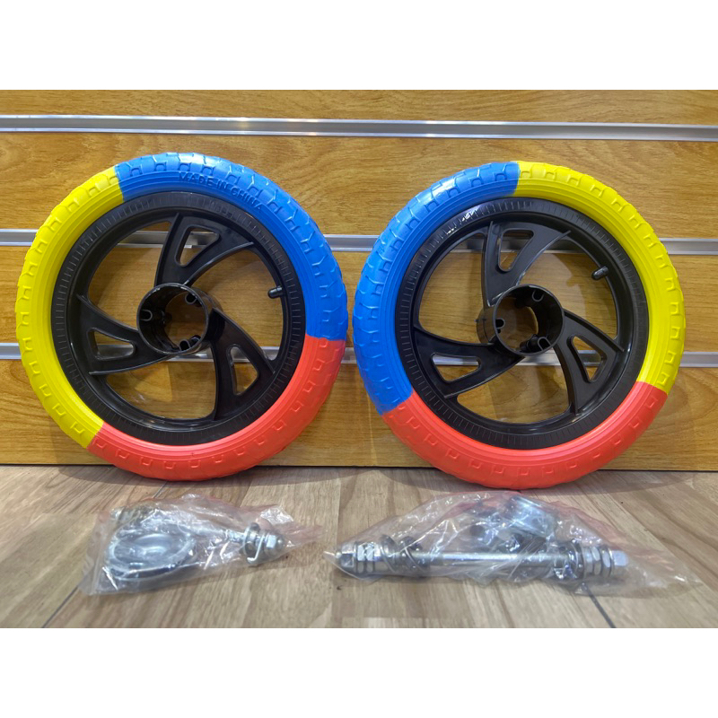 12"/ 14'' /16'' INCH KIDS BICYCLE PVC RIM TIRE COLOR FULL SET BASIKAL ...