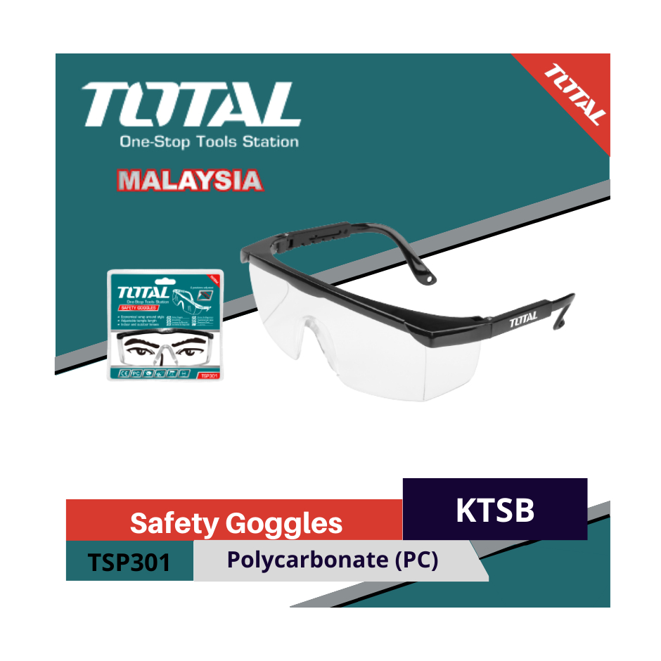 TOTAL Safety Goggles Safety Glasses TSP301 | Shopee Malaysia