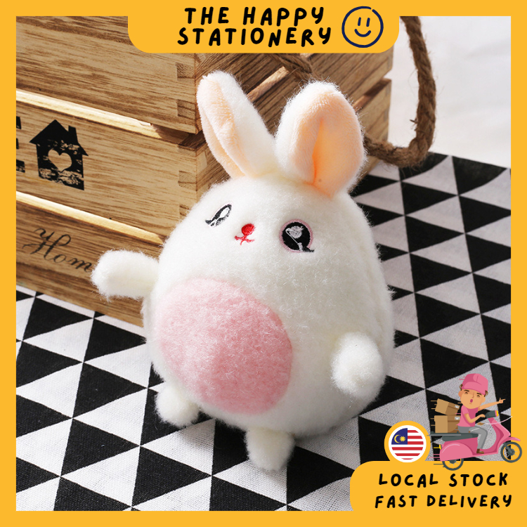 [Ready Stock] Cute Fat Rabbit Keychain Bag Keychain Bag Charm Azimat ...