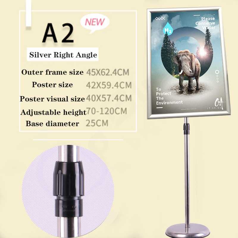 【Local shipment】Adjustable sign stand Poster Display Sign Stand Holder A3/A4, Silver / Black ...
