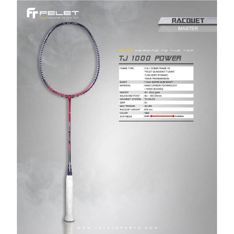 FELET BADMINTON RACKET TJ-POWER 1000/TJ-SPEED 1000/TJ-CONTROL 1000 ...