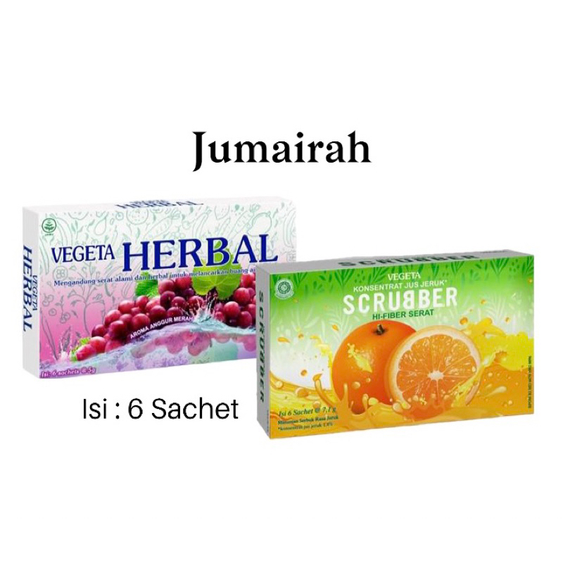 VEGETA | SCRUBBER & HERBAL | HI-FIBER SERAT [ Isi : 6 Sachet @ 5gram ...