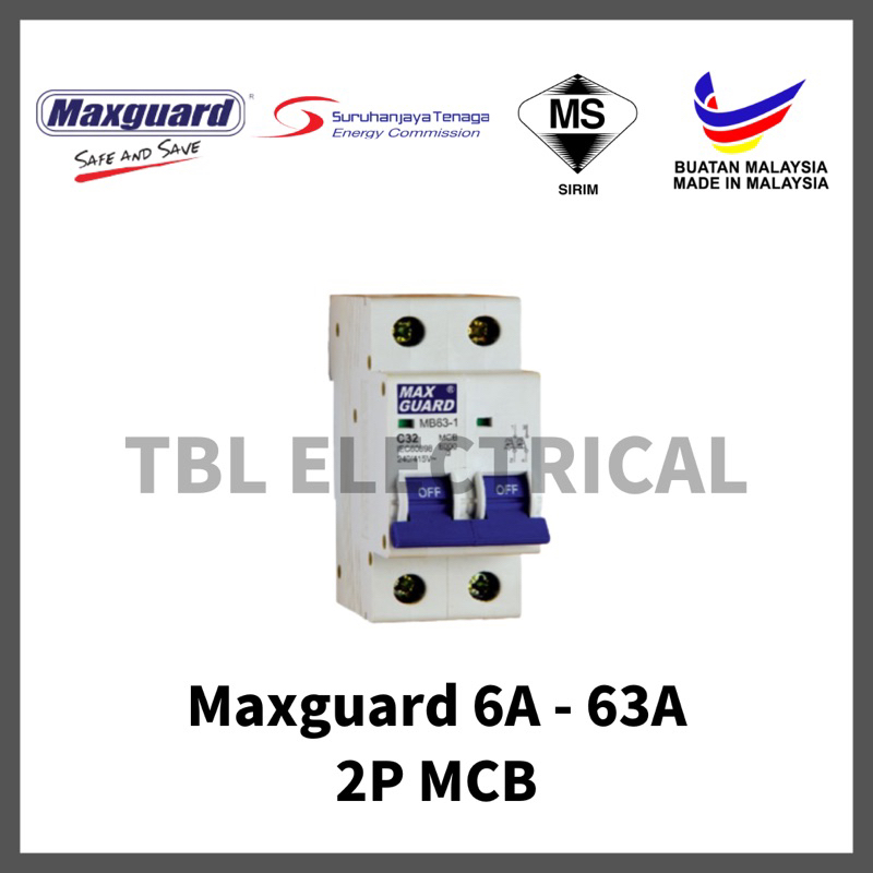 🔥SIRIM🔥Maxguard 1 POLE , 2 POLE , 3 POLE MCB 6A 10A 16A 20A 32A SIRIM APPROVED miniature circuit ...