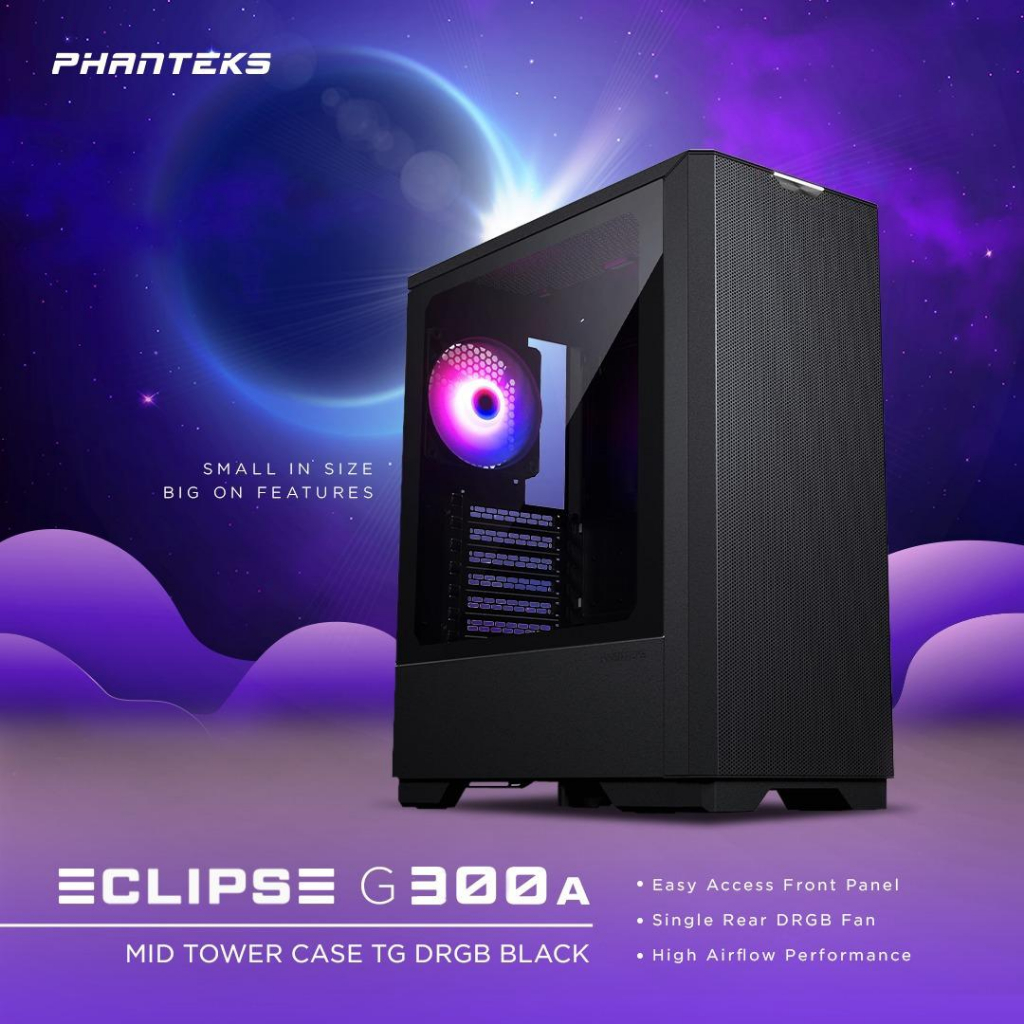 PHANTEKS Eclipse G300A Tempered Glass ARGB Compact ATX Casing | Shopee ...