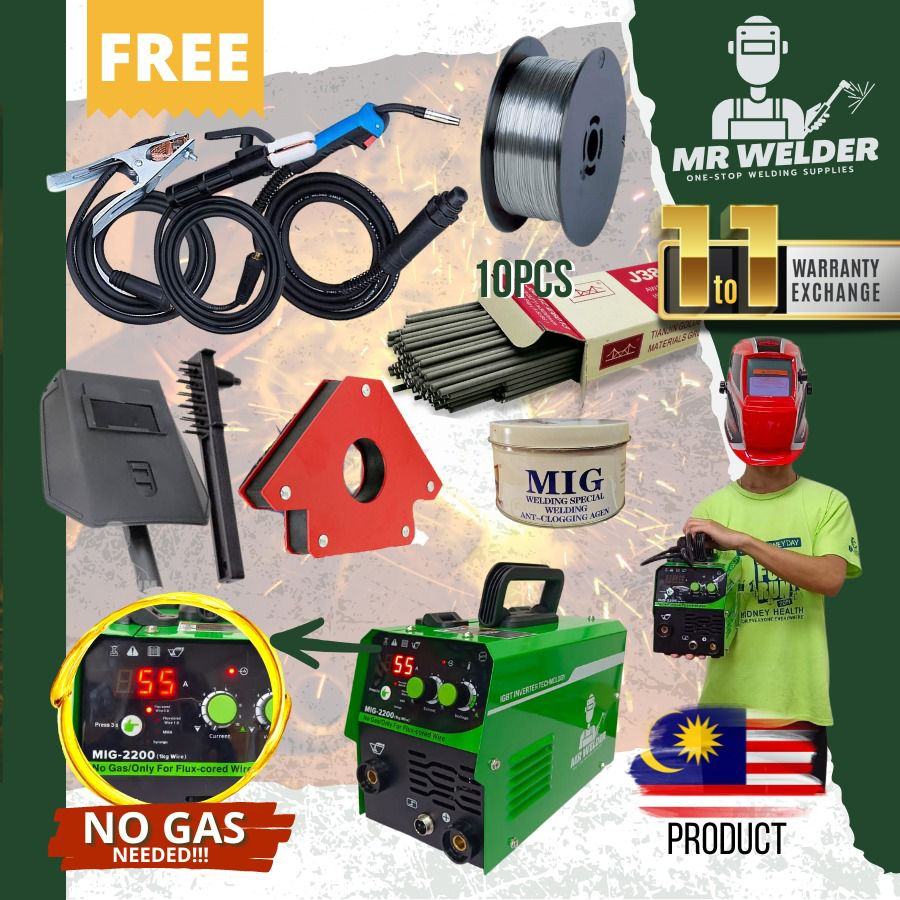 ~LOCAL BRAND~ MR WELDER MIG 2200 /QWELD 2 in 1 Gas-less MIG / Gasless ...