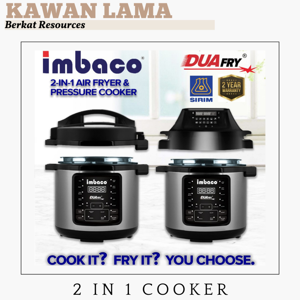 Imbaco DUAFRY 2-in-1 Multifunction Air Fryer & Pressure Cooker AFPC-6 ...