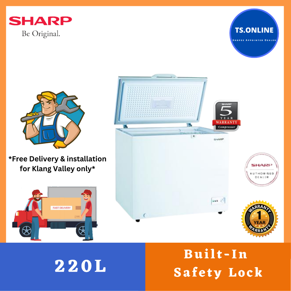 (FREE SHIPPING) Sharp 220L Chest Freezer SJC218 | Shopee Malaysia