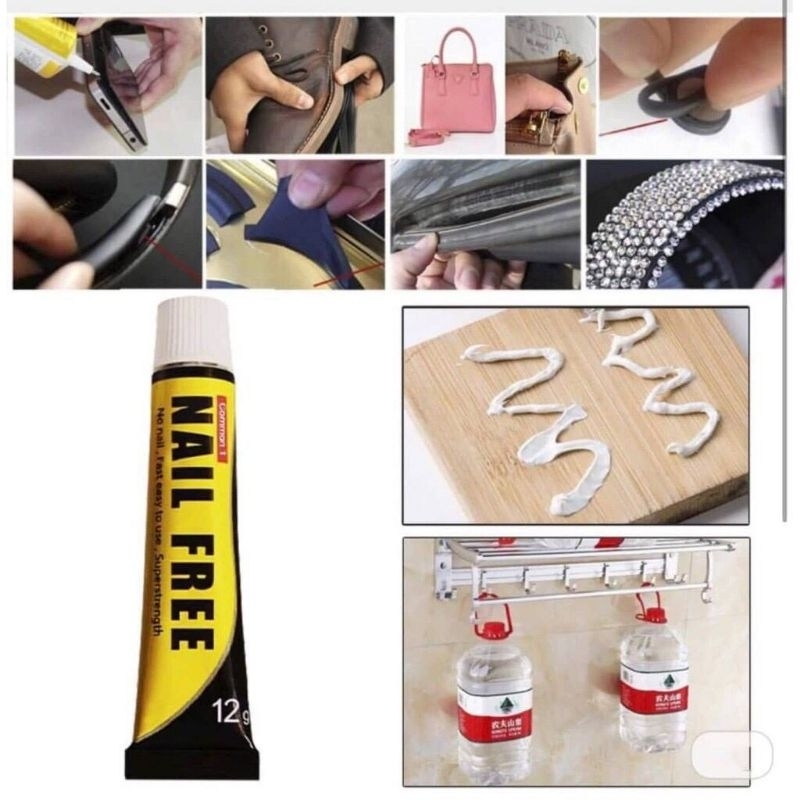 NAIL GLUE Gam Dinding/Kayu Tanpa Paku No Drill Gam Dinding Paling Kuat ...