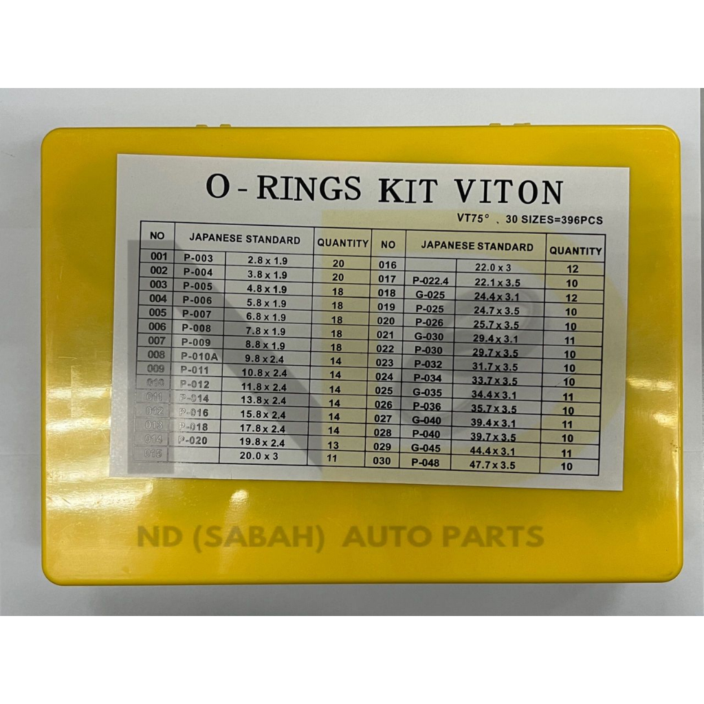MM O-RING KIT MATERIAL VITON TAHAN PANAS SATU SET (396PCS) | Shopee ...